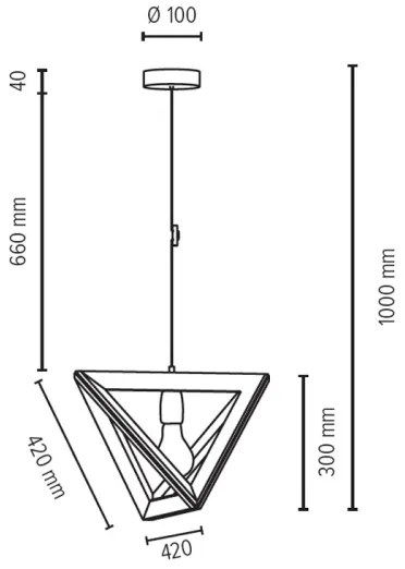 Spot-Light 1271174 - Lustr na lanku TRIGONON 1xE27/60W/230V matný dub