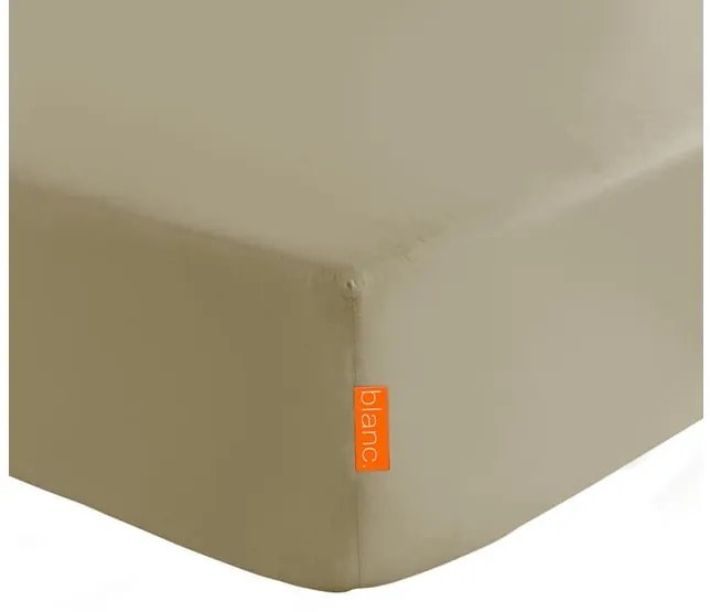 Světle hnědé elastické prostěradlo HF Living Basic, 180 x 200 cm