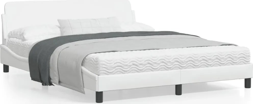 vidaXL Rám postele s čelem 160x200 cm umělá kůže [373219] Barva: Bílá a černá