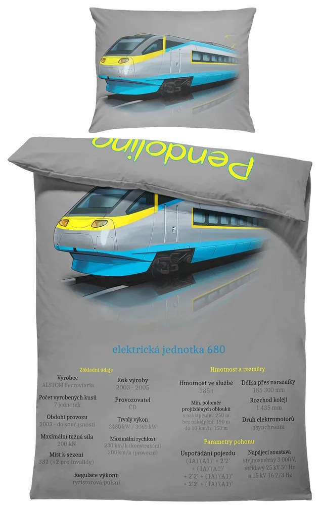 Povlečení Pendolino (Rozměr : 1x140/200 + 1x90/70)