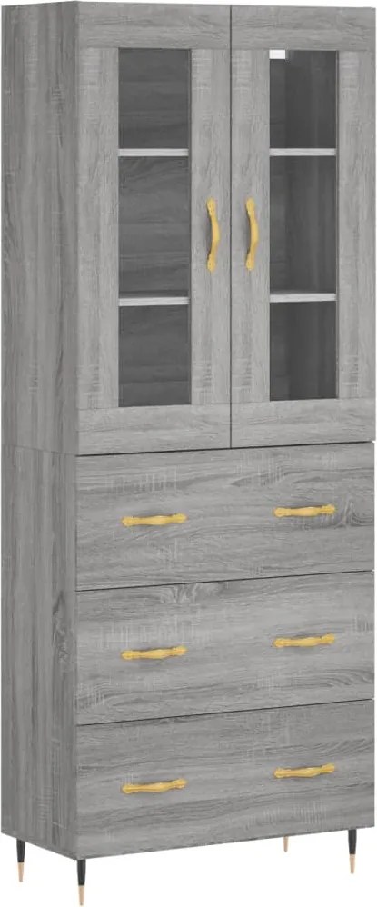 Skříň highboard šedá sonoma 69,5 x 34 x 180 cm kompozitní dřevo 3198391