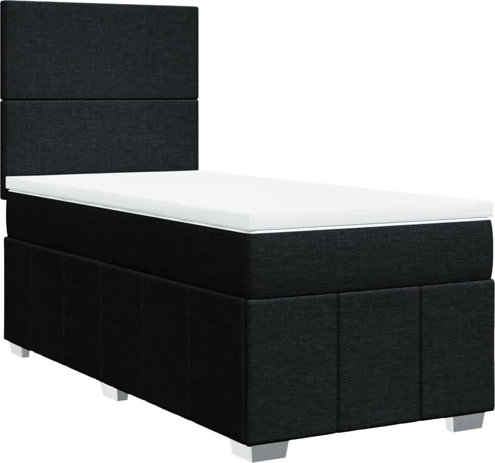 Box spring postel s matrací černá 100 x 200 cm textil 3291574