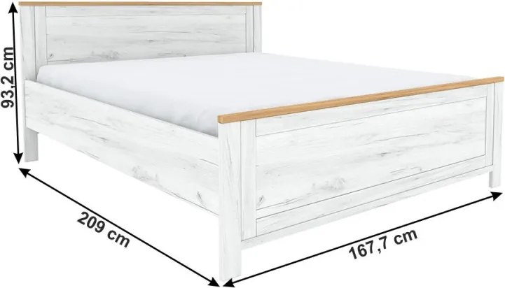 Postel Z2, 160x200, dub craft zlatý / dub craft bílý, SUDBURY Kondela 0000264022