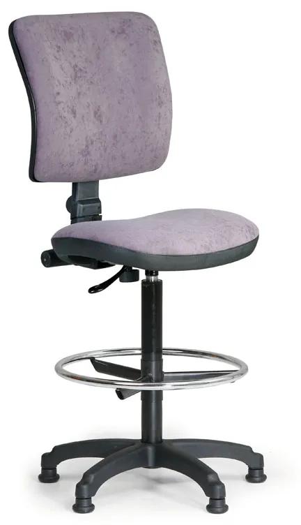 B2B Partner Zvýšená pracovní židle MILANO II bez područek, permanentní kontakt, kluzáky, šedá