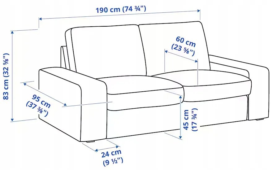 IKEA KIVIK 2-místná pohovka, Tresund antracit