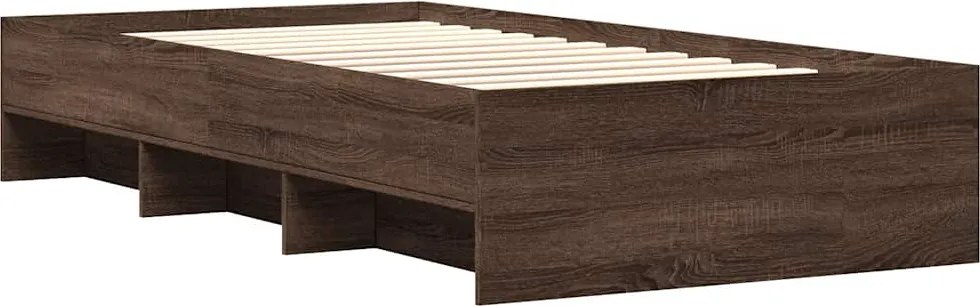 Rám postele bez matrace hnědý dub 90 x 200 cm kompozitní dřevo 3295680