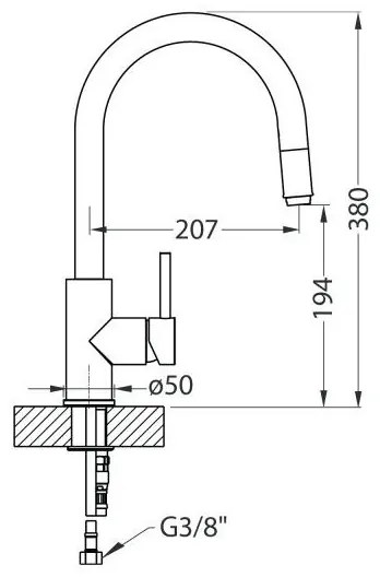 ALVEUS 1129021 - Dřezová baterie s vytahovací sprškou DELOS 38 cm lesklý chrom
