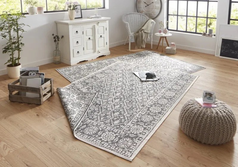 NORTHRUGS - Hanse Home koberce Kusový koberec Twin-Wendeteppiche 103116 grau creme – na ven i na doma - 160x230 cm
