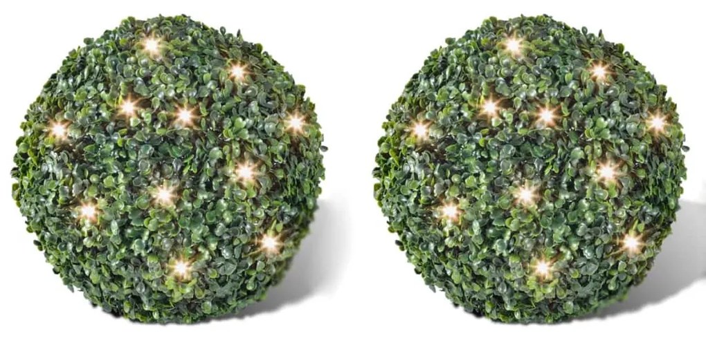 Zimostrázová koule s umělými lístky 35cm s LED řetězem 2ks 270058