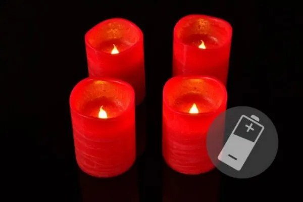 Dekorativní LED sada - 3 adventní svíčky - červená OEM D33519