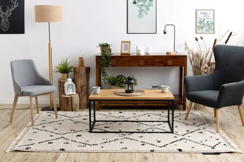 Dywany Łuszczów, Kusový koberec Berber Tetuan B751 cream, 160x220, bílá, ložnice
