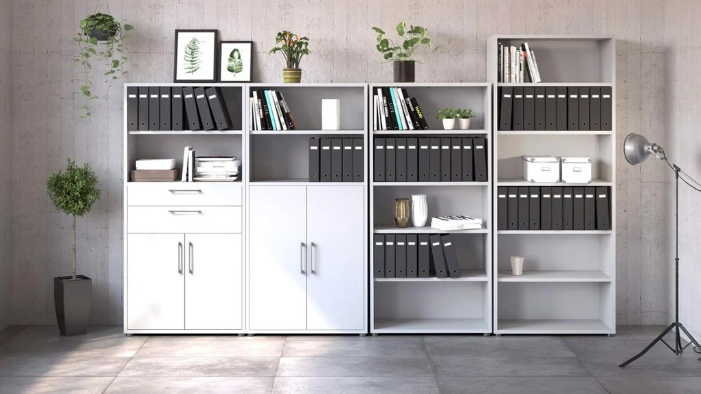 Výškově nastavitelný psací stůl Office 80400/320 bílá/silver grey