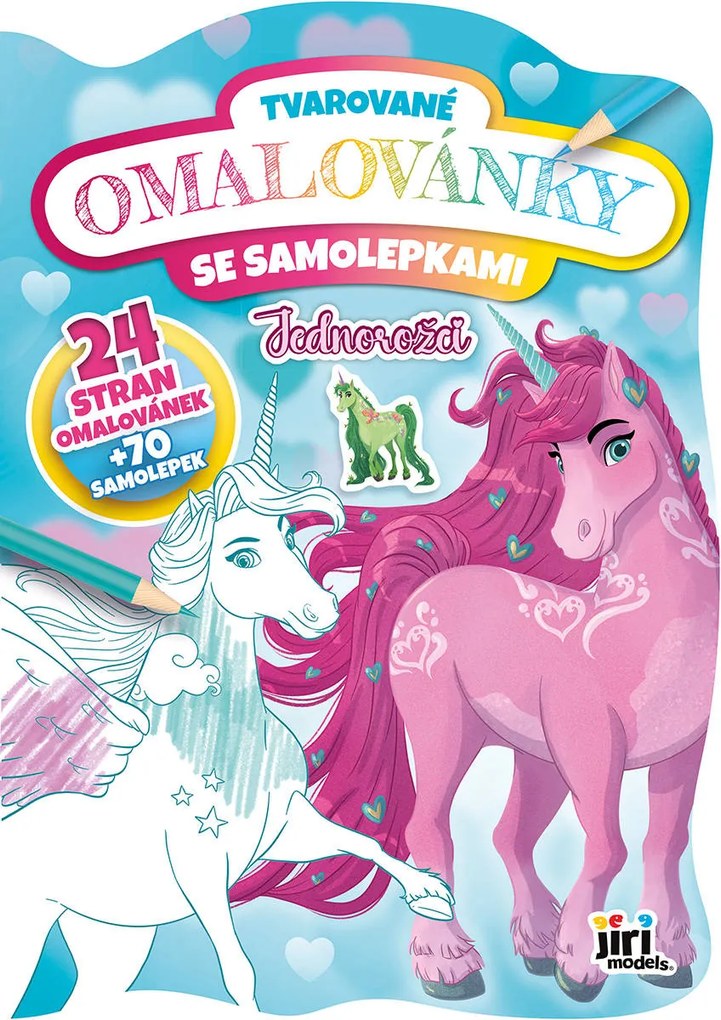 JIRI MODELS Omalovánky tvarované + samolepky Jednorožci 8