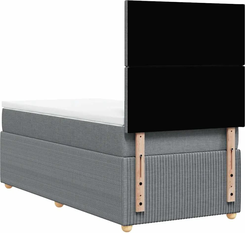 Box spring postel s matrací světle šedá 80 x 200 cm textil 3291876