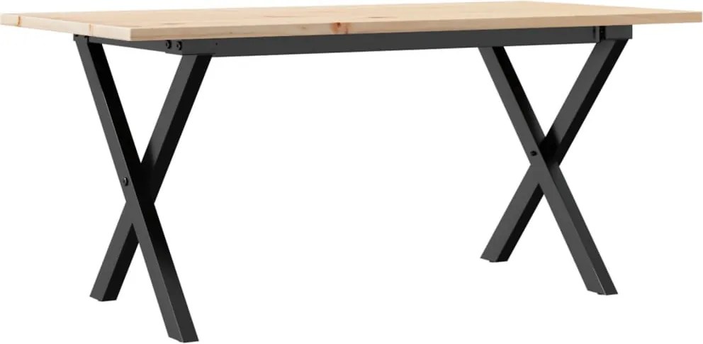 Konferenční stolek s X rámem 90x40x45 cm borové dřevo a ocel 3282686