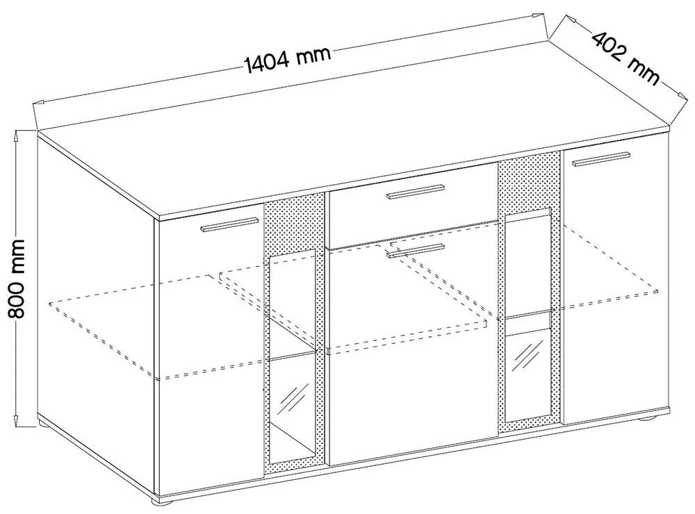 Obývací stěna SALSA + komoda | bílá/artisan | 3D povrch