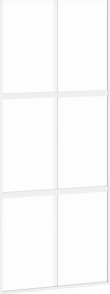 vidaXL Posuvné dveře 90 x 205 cm tvrzené sklo a hliník [155217] Barva: Černá a průhledná a matná