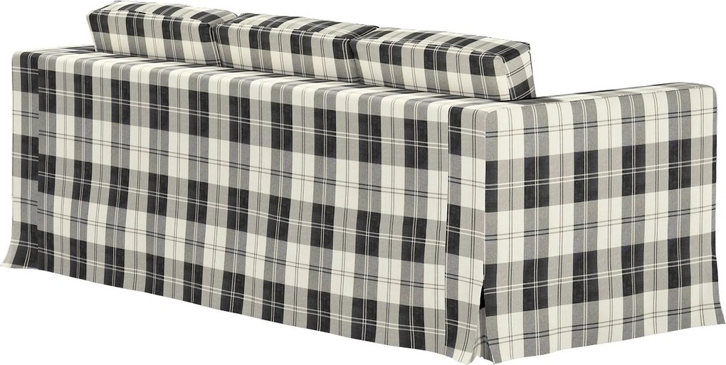 Potah na pohovku IKEA  Karlanda 3-místná nerozkládací, dlouhý barva černá látka pletený vzor, vzorované