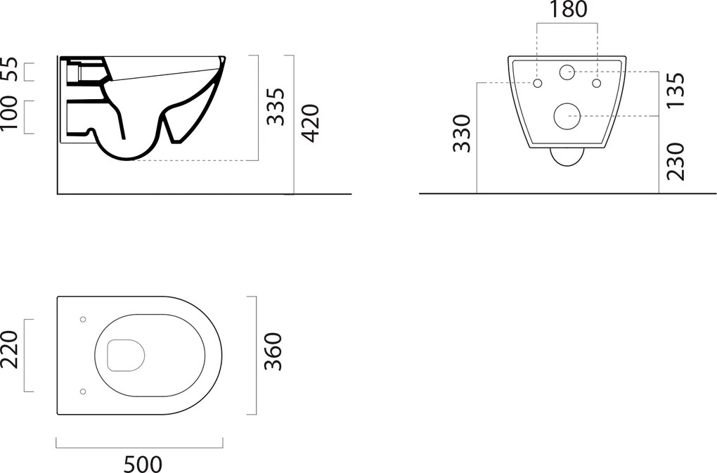 GSI Sapho Pura 881611 WC závěsné 50 x 36 cm