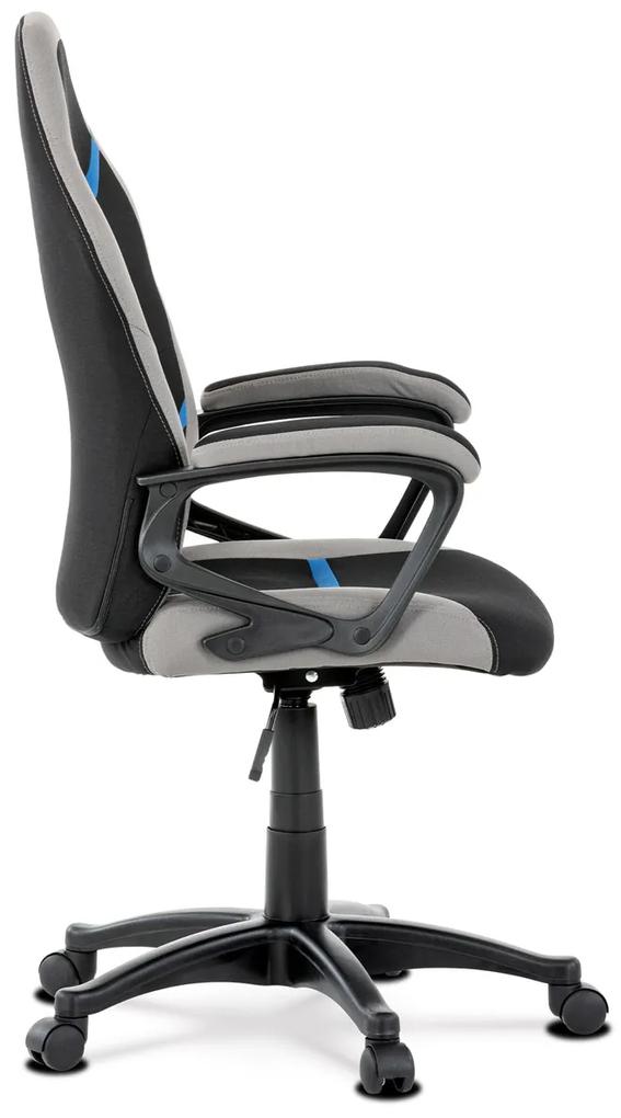 Kancelářská a herní židle, potah modrá, šedá a černá látka, houpací mechanismus - KA-L611 BLUE