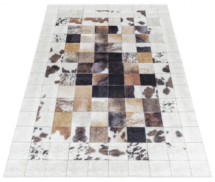 Ayyildiz, Kusový koberec Fiesta 4306 white, 140x200, vícebarevná, chodba / předsíň