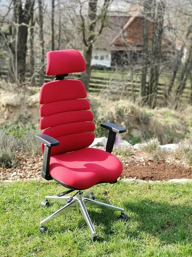 MERCURY Ergonomická kancelářská židle WORKEASE - červená látka