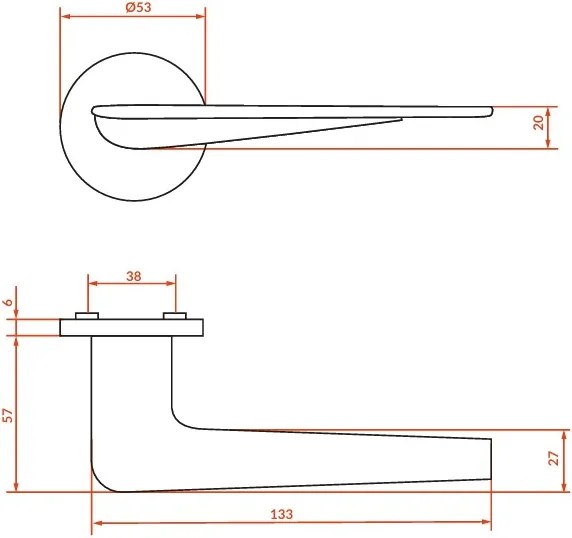 Kuchinox Celestrie, klika na dveře, chromová, LAV-KCA_000A