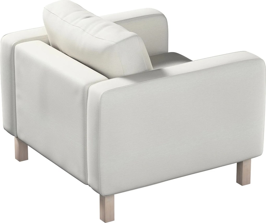 Potah na křeslo IKEA Karlstad, krátký barva šedá látka lesklé, pletený vzor, sametová