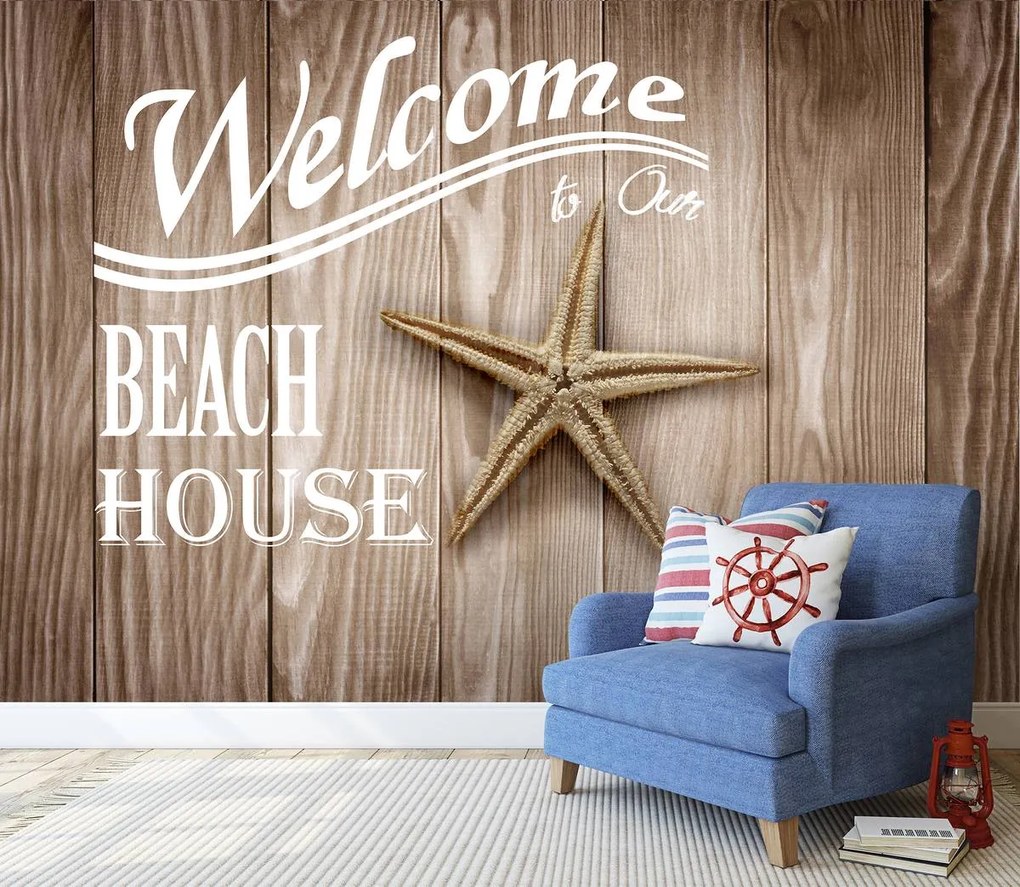 Fototapeta - Welcome nápis - beach house (152,5x104 cm)