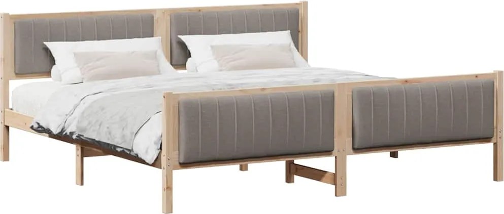 Rám postele Hnědá a taupe 200 x 200 cm Masivní borovicové dřevo 3394301