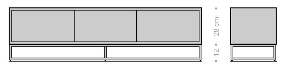 DELIFE TV stolek Famke 145 cm mango teak 3 dvířka
