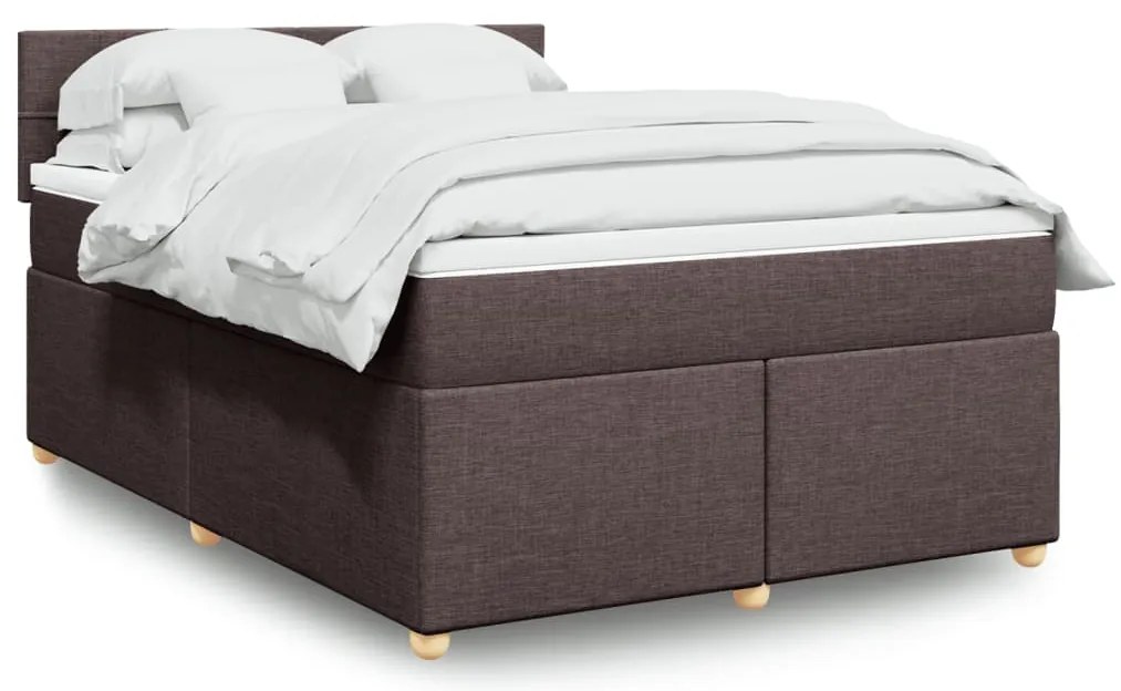 Box spring postel s matrací tmavě hnědá 140x200 cm textil 3289006