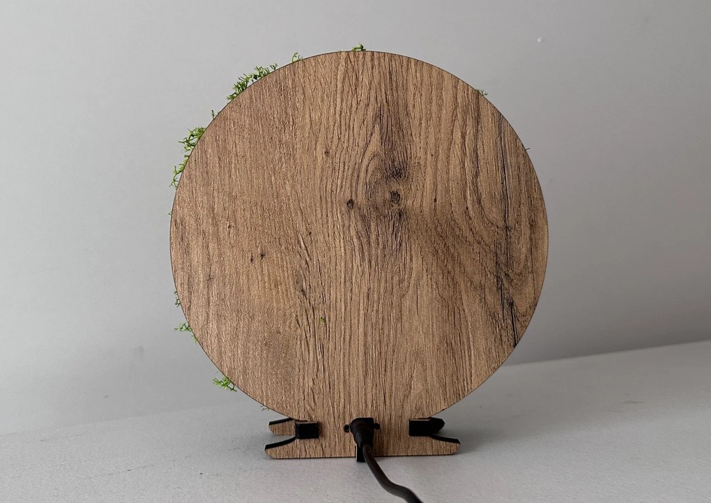 Li-Go "Kříž v mechu" lampa 20x22 cm provedení povrchu: ořech