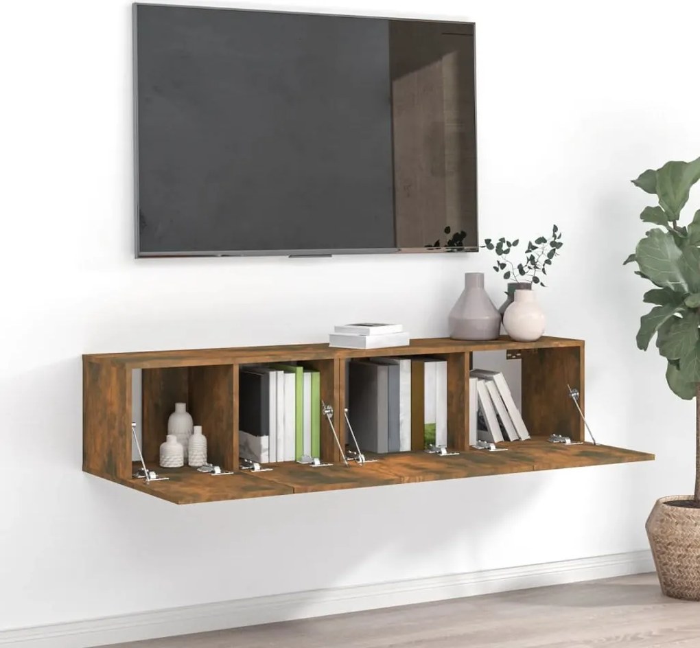 vidaXL 2dílný set TV skříněk dřevotříska [3079120] Barva: kouřový dub