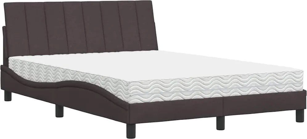 Postel s matrací Hanko tmavě hnědá 140 x 190 cm textil 3310527