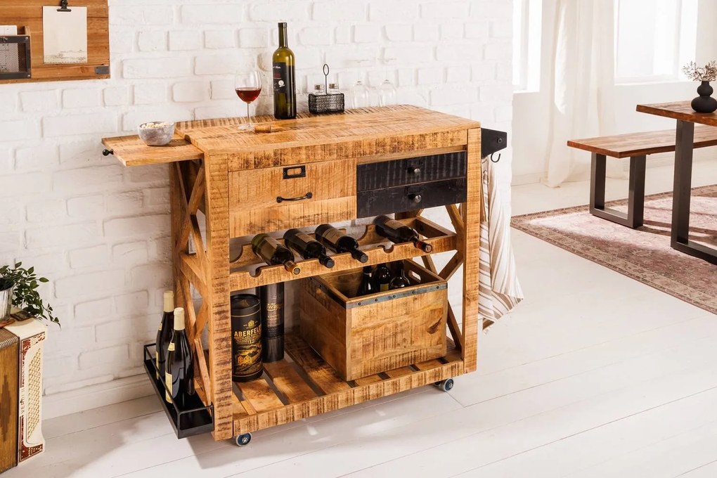 Designová barová skříňka Winebar 92 cm mango