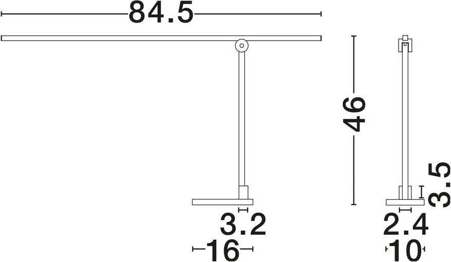 Matně černá kovová LED stolní lampa s ohybatelnou konstrukcí/stmívatelná (výška 47 cm) Tenso – Nova Luce