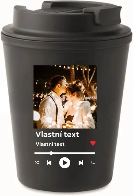 Personalizovaný cestovní termohrnek s motivem přehrávače