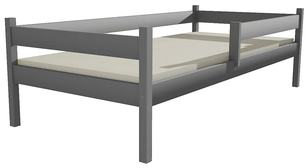 Dětská postel masiv 027 borovice masiv 90 x 190 cm šedá