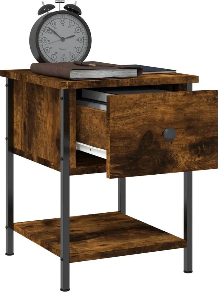 vidaXL Noční stolek 34 x 35,5 x 45 cm kompozitní dřevo [825857] Barva: kouřový dub