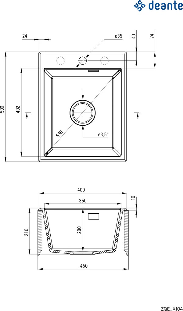 Deante Dřez Eridan granit - ZQE S104 šedý metalic