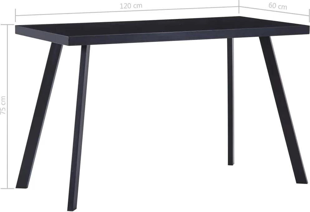 Jídelní stůl Carey - tvrzené sklo - černý | 120x60x75 cm