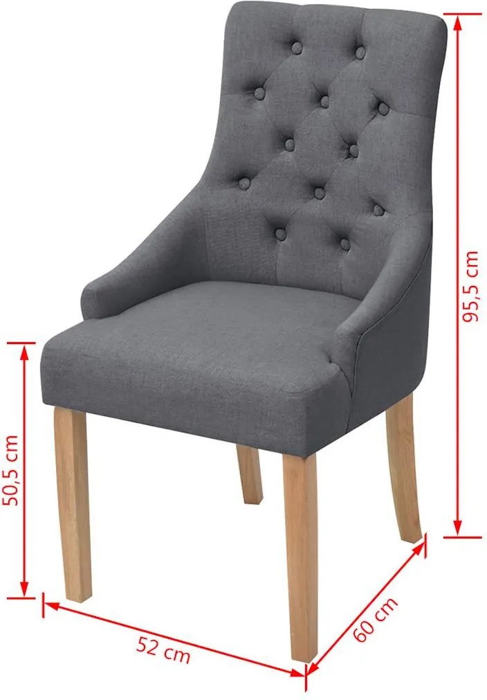 Jídelní židle 2 ks tmavě šedé textil 243636