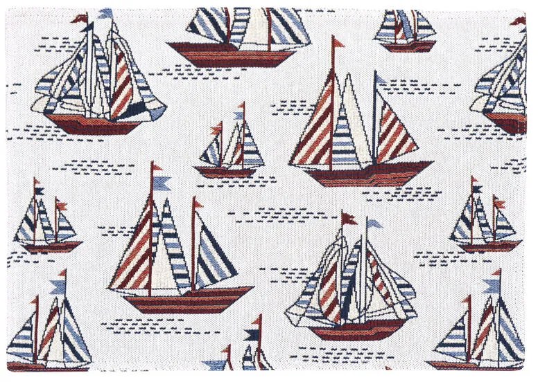 SCANquilt prostírání MOTIV plachetnice červenomodrá prostírání cca 30 x 45 cm