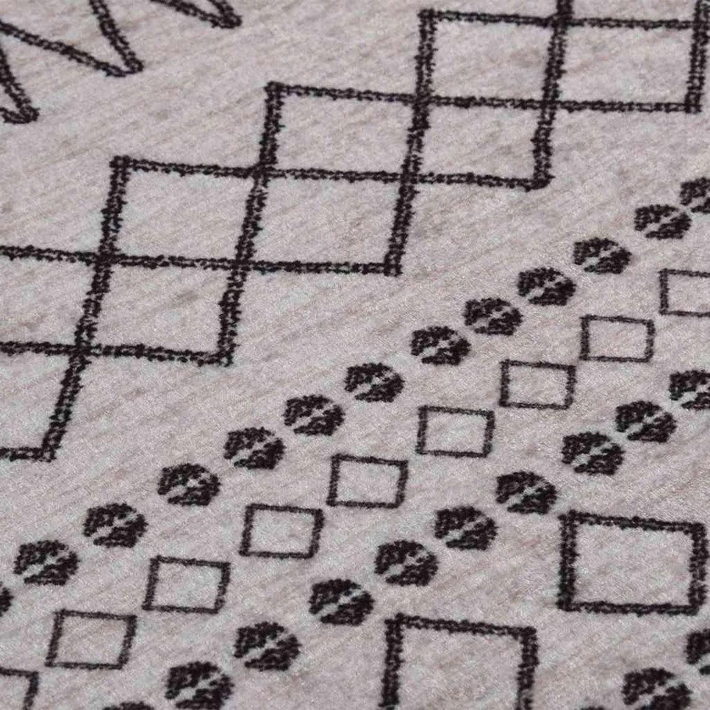 Koberec pratelný ⌀ 120 cm černý a bílý 337975