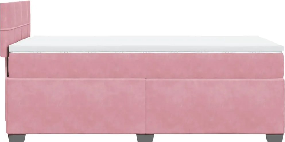 Box spring postel s matrací růžová 100x200 cm samet 3288539