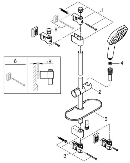 GROHE 26929001 - Sprchový set VITALIO COMFORT 110 600 mm lesklý chrom