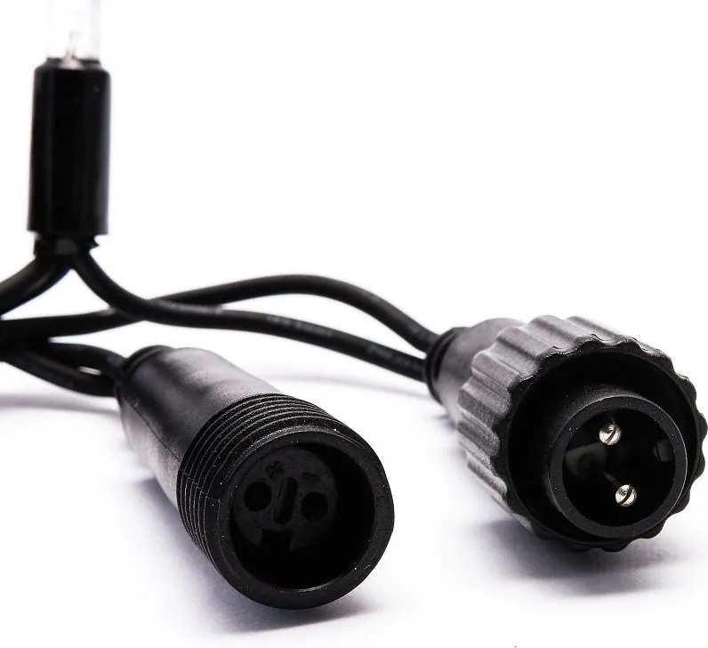 Easy fix LED světelný řetěz, 5 m, venkovní, modrý, 50 diod, černý kabel, IP67