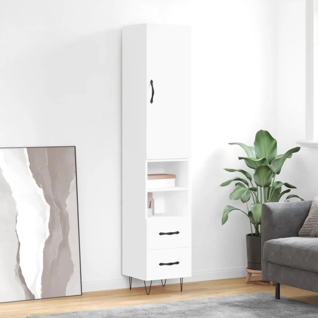 Skříň highboard bílá 34,5 x 34 x 180 cm kompozitní dřevo 3198945