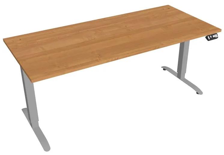 Elektr. nastavitelný stůl 180x80 s pamětí - HOBIS MOTION MS 2M 1800 Dekor stolové desky: olše, Barva kovové podnože: stříbrná